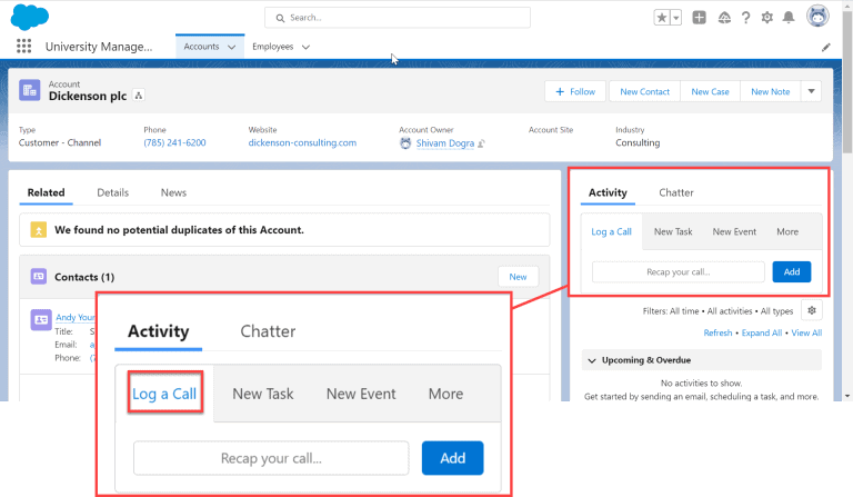 Salesforce Lightning Log a Call button missing