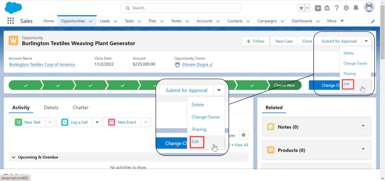 Edit Button not visible on Salesforce Lightning Page
