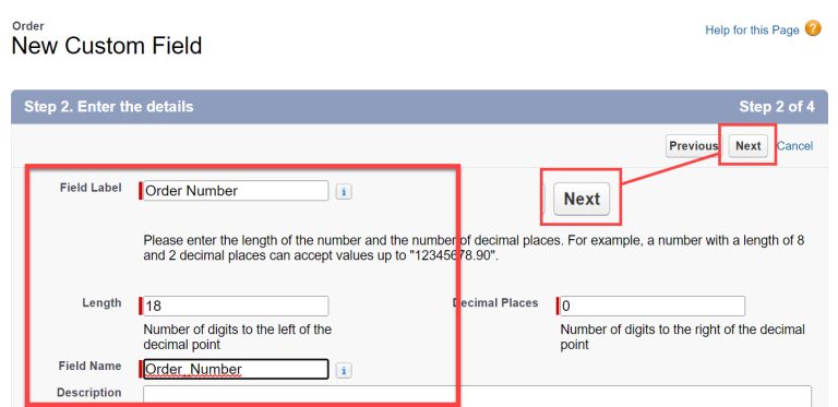 Salesforce Number Field