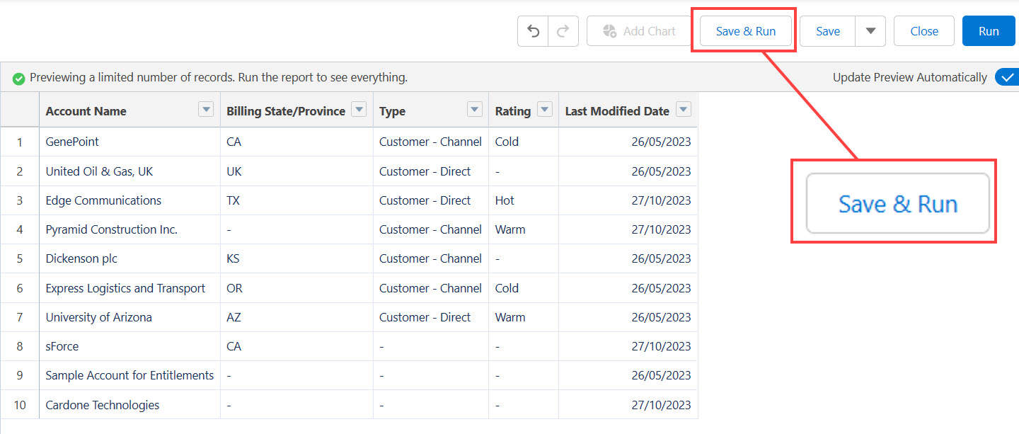 How to Create Report for Accounts with No Activities