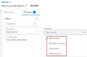How to Apply Show Me Filter in Salesforce Report