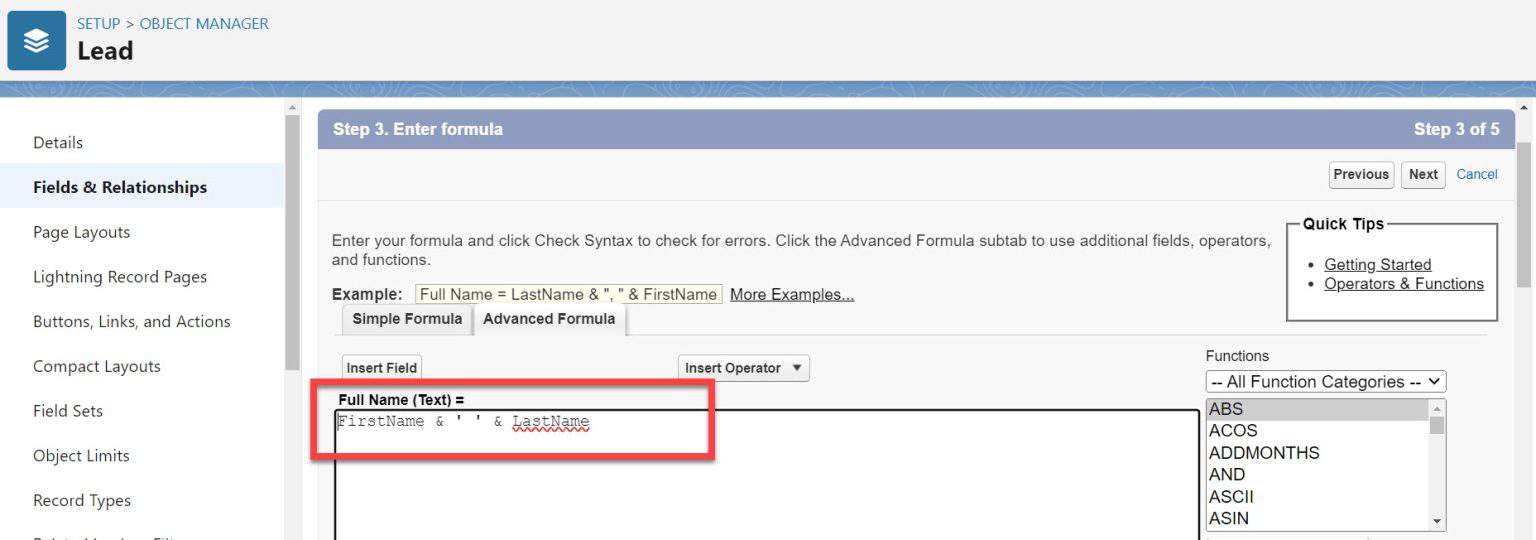 Text Formula Field Salesforce - SalesForce FAQs