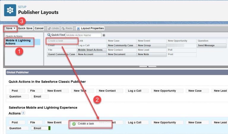 Salesforce Global Actions & Publisher Layout Explained