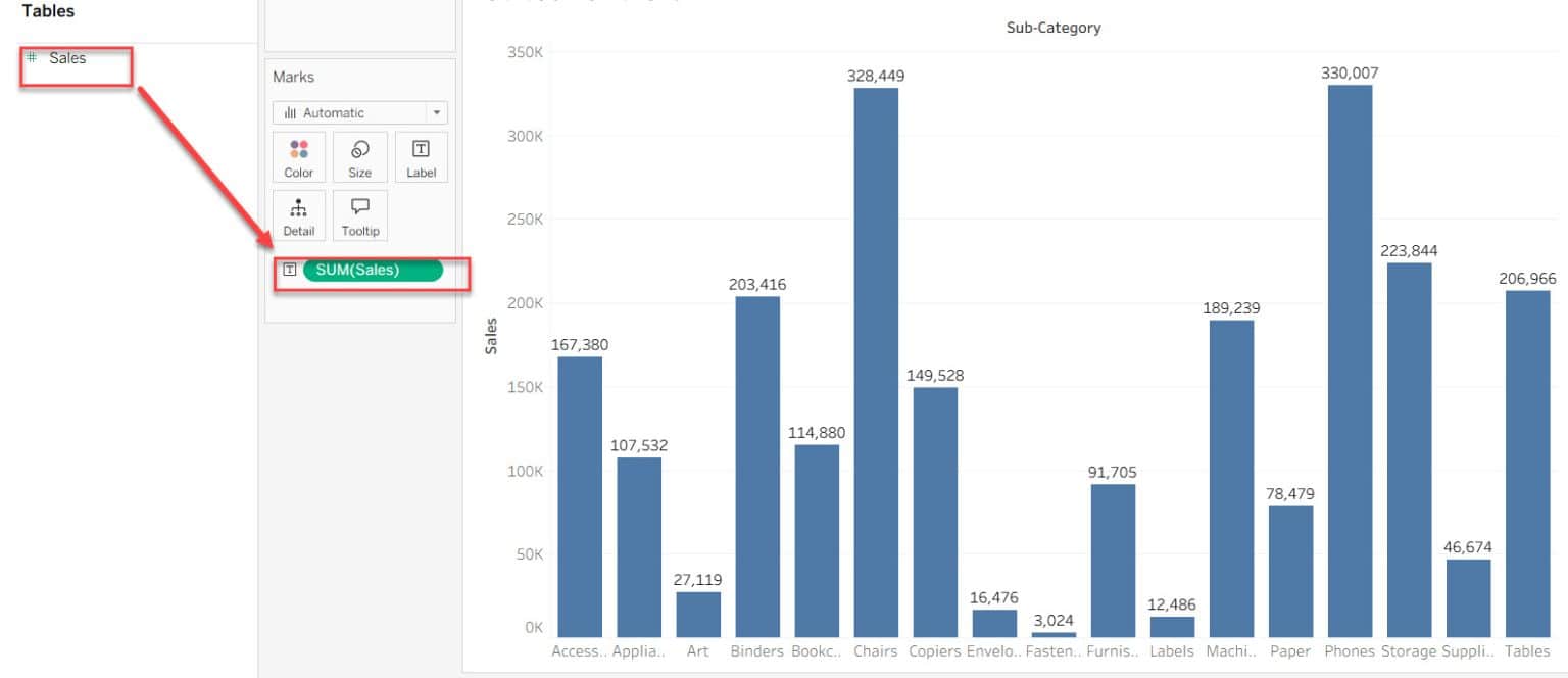 Create a Bar Chart in Tableau
