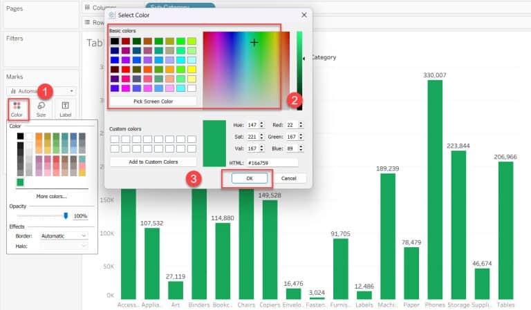 Create a Bar Chart in Tableau