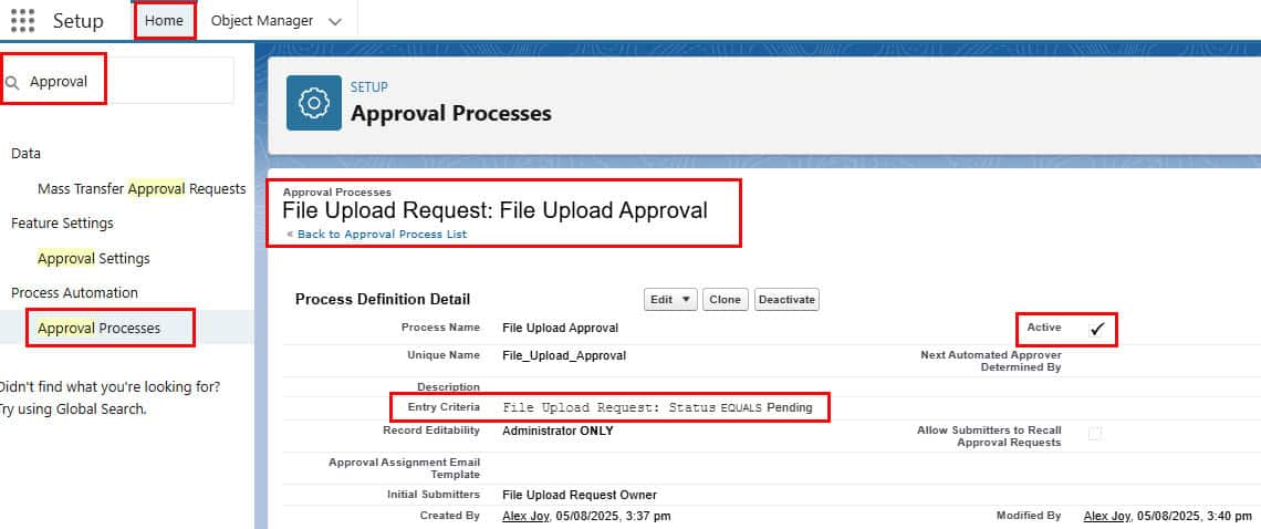 Salesforce Flow: File Upload Approval Process