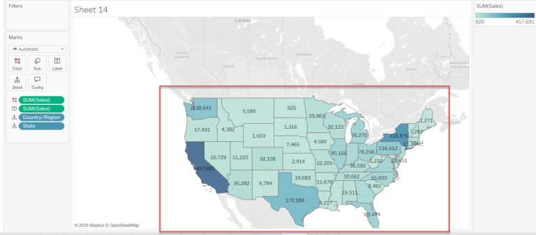 Create a Map Chart in Tableau