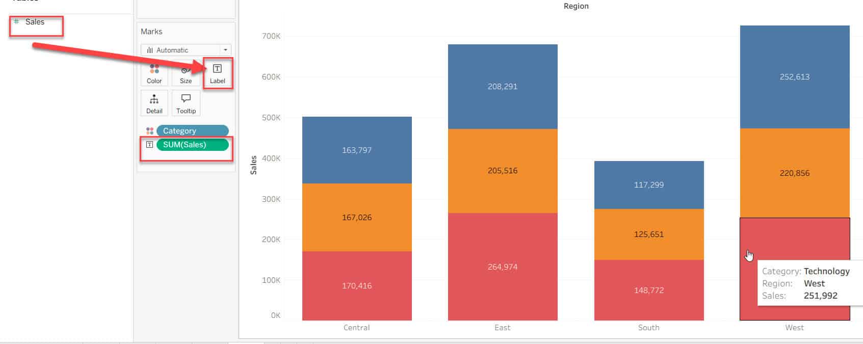 How to Create 100% Stacked Bar Chart in Tableau