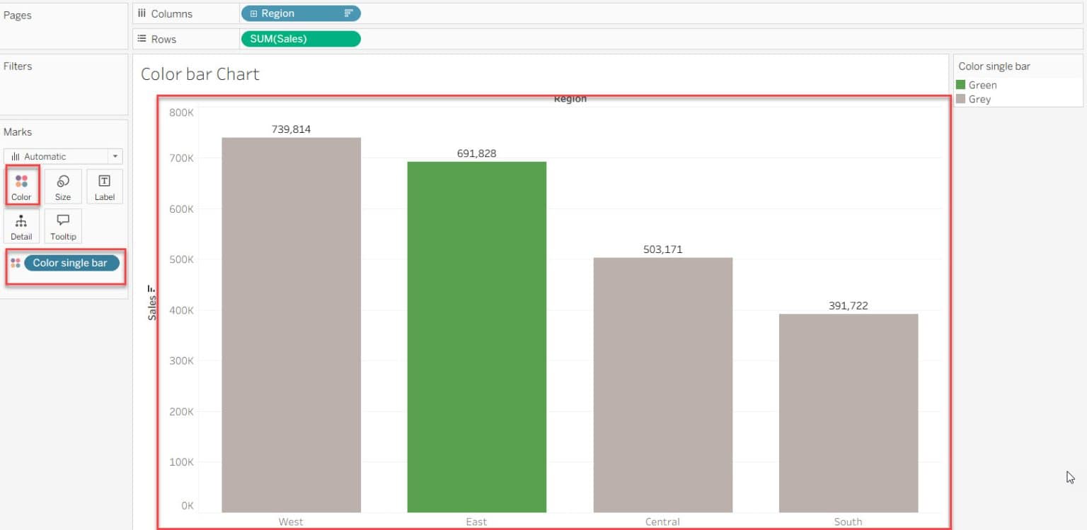 How to Add Colors to Bar Chart in Tableau