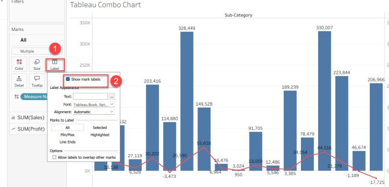 Create Tableau Combination Chart