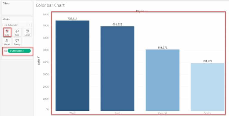 How to Add Colors to Bar Chart in Tableau