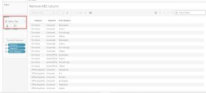 How to Remove ABC Column in Tableau