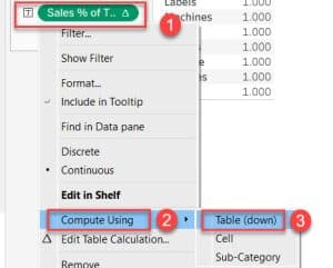 How to Calculate Percentage of Total in Tableau